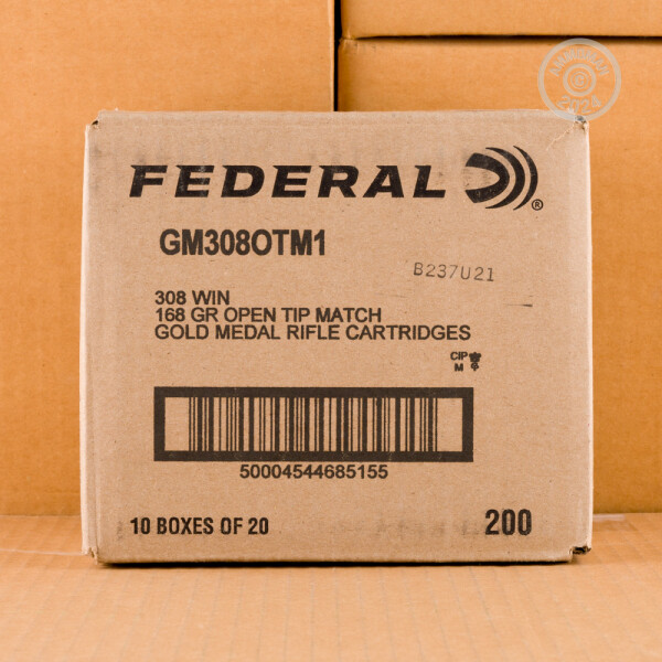 200 Rounds of 308 Win 168 Grain Federal Gold Medal CenterStrike OTM ...