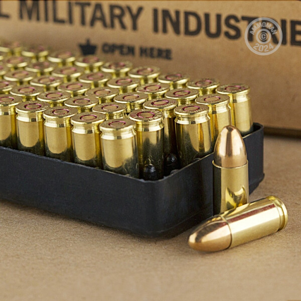 9mm Luger Ammo at AmmoMan.com - IMI 124 Grain FMJ - 1000 Rounds