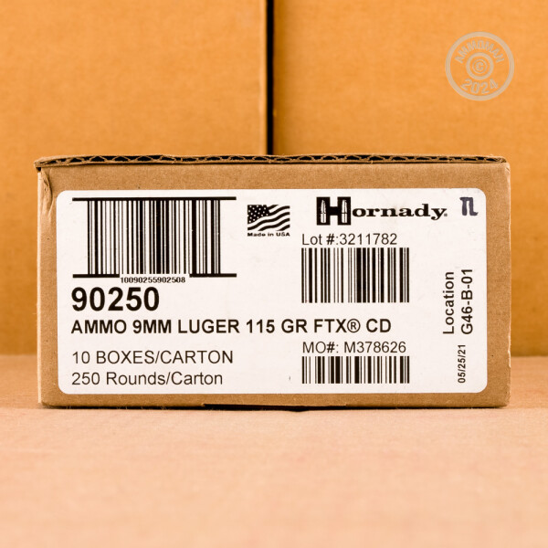 25 Rounds of 9mm Luger 115 Grain Hornady Critical Defense FTX Ammo at ...