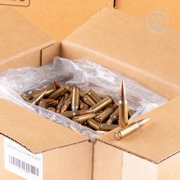 7.62 NATO Ammo - 500 Rounds of Lake City M118 175 Grain OTM at AmmoMan.com