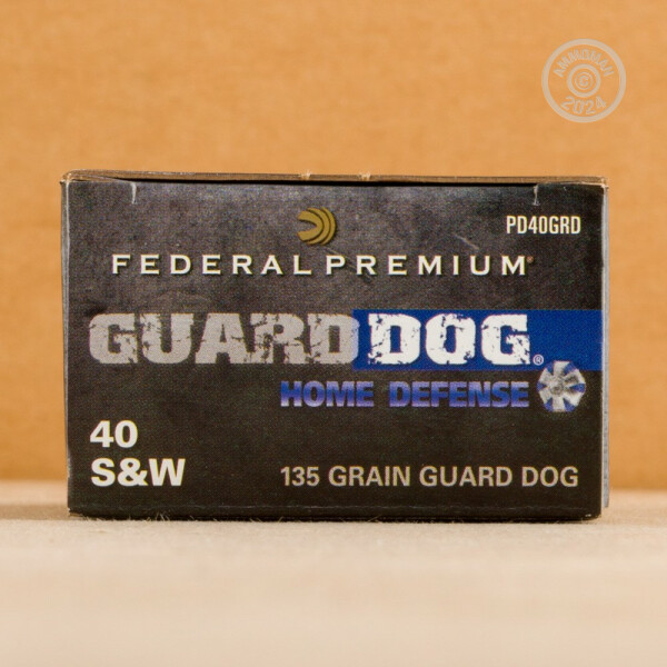 40 S&W Ammo - 20 Rounds of Federal Guard Dog 135 Grain EFMJ at AmmoMan.com