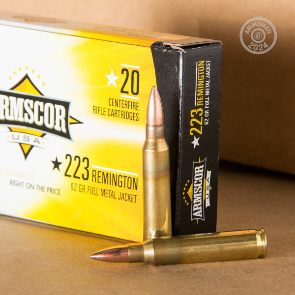 1000 Rounds of 223 62 Grain Armscor FMJ Ammo at AmmoMan.com