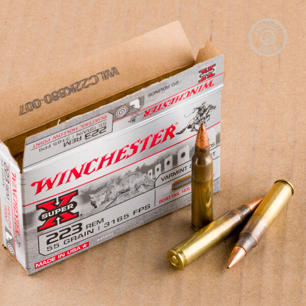 223 Rem Ammo at AmmoMan.com - Winchester Super-X 55 Grain HPBT - 500 Rounds