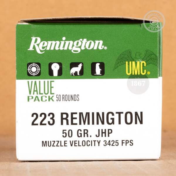 223 Rem Ammo at AmmoMan.com - Remington UMC 50 Grain JHP - 50 Rounds