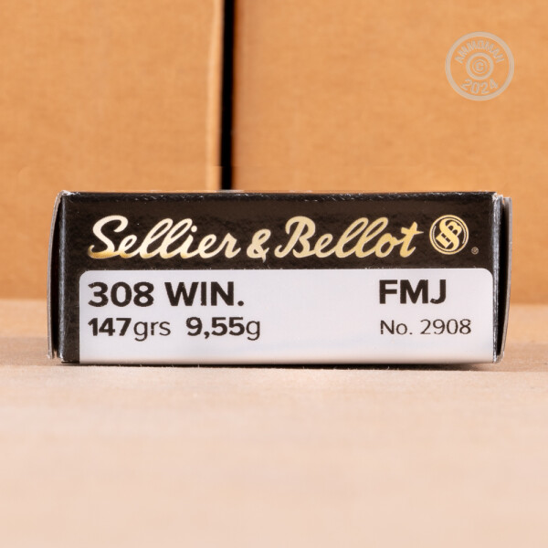 .308 Winchester Ammo - 20 Rounds of Sellier & Bellot 147 Grain FMJ at ...