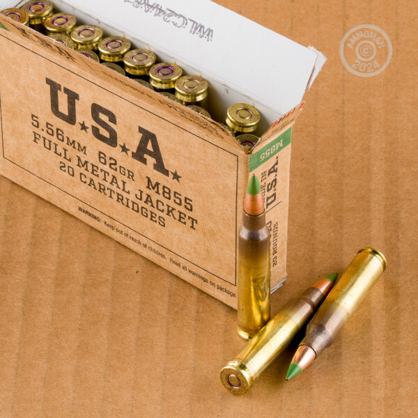 5.56x45 Ammo - 1000 Rounds of 62 Grain FMJ M855 Winchester with Free ...