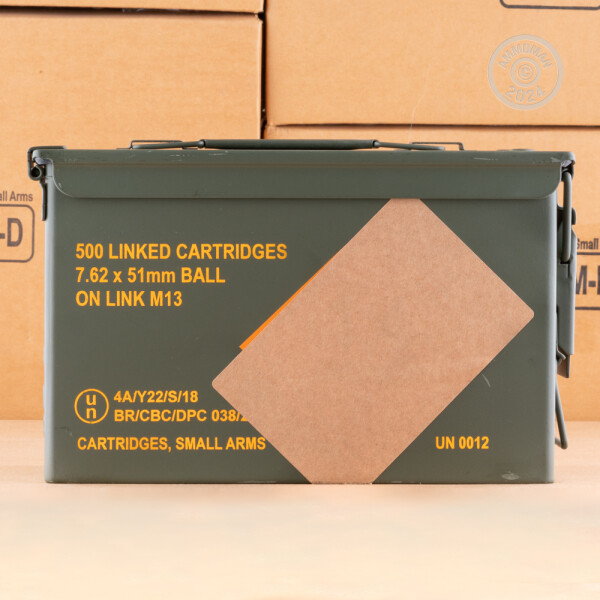 7.62x51 Ammo - 500 Rounds of 148 Grain FMJ M13 Linked Magtech in Ammo ...