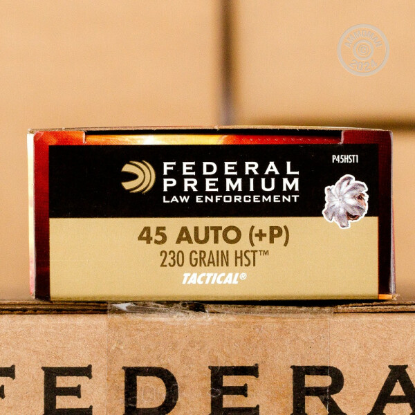 .45 ACP +P Ammo - 50 Rounds of Federal HST 230 Grain JHP at AmmoMan.com