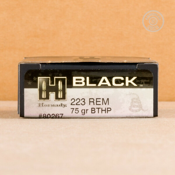 200 Rounds of 223 Rem 75 Grain Hornady BLACK BTHP Match Ammo at AmmoMan.com