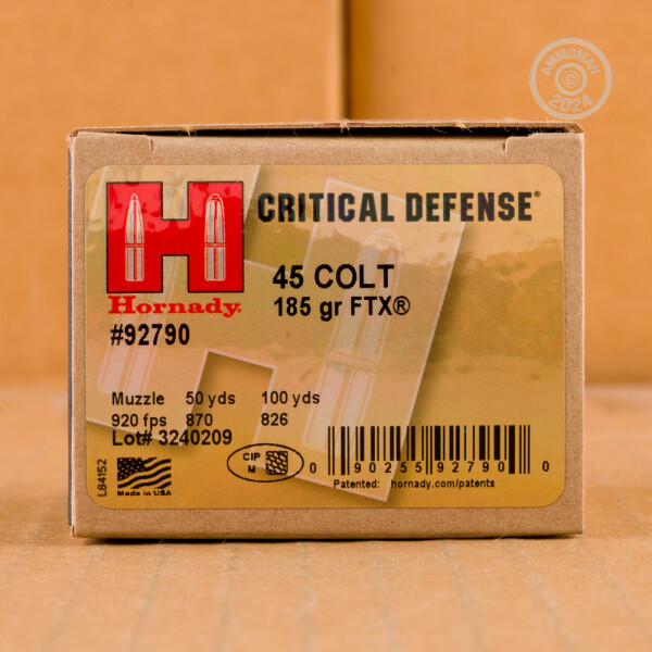 200 Rounds of 45 Long Colt 185 Grain Hornady Critical Defense JHP Ammo ...
