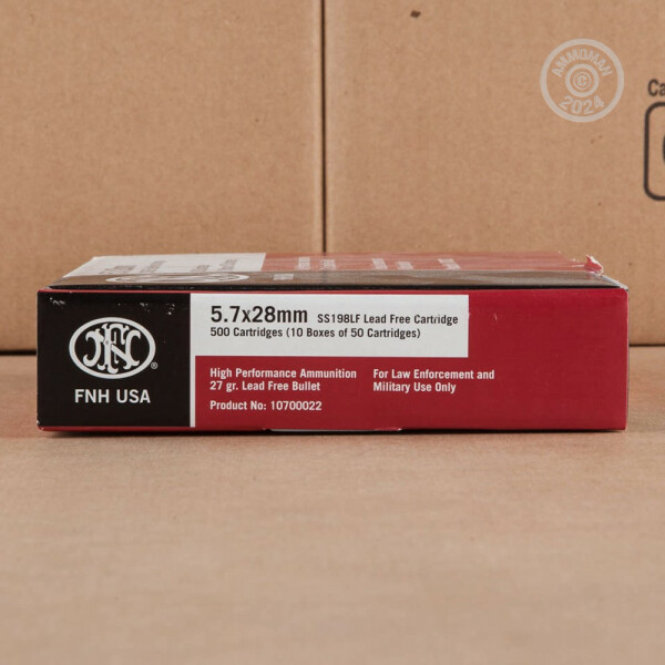 5.7x28mm Ammo at AmmoMan.com - FN Herstal 27 Grain Lead Free JHP - 500 ...