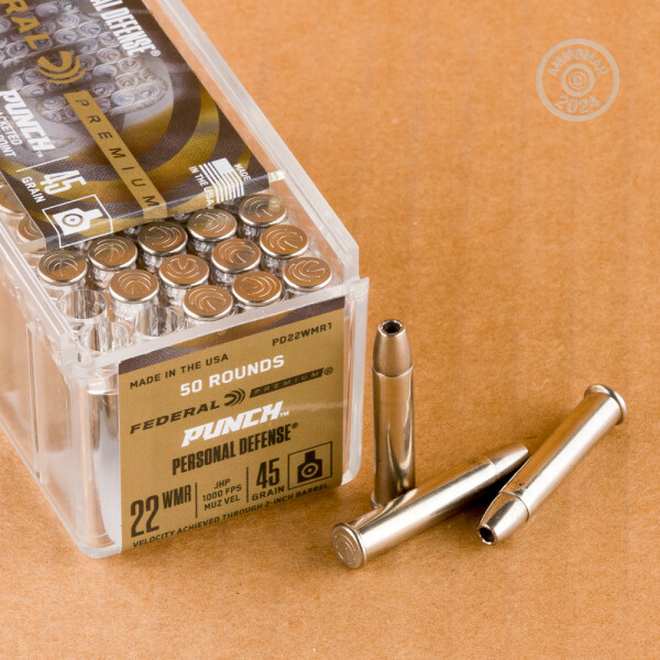22 WMR Ammo at AmmoMan.com - Federal Punch 45 Grain JHP - 50 Rounds