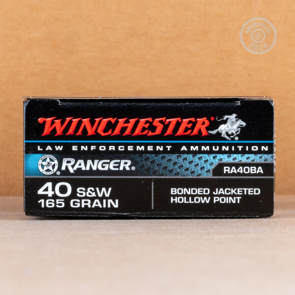 40 S&W Ammo - 500 Rounds of 165 Grain JHP Winchester Ranger #RA40BA ...