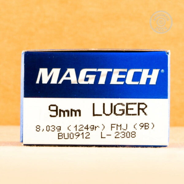 9mm Luger Ammo - 1000 Rounds of Magtech 124 Grain FMJ at AmmoMan.com