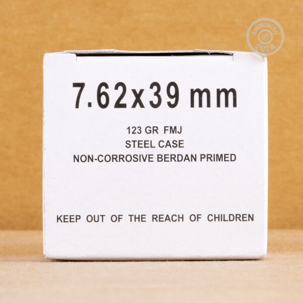 1000 Rounds of 7.62x39 123 Grain Wolf White Box FMJ Ammo at AmmoMan.com