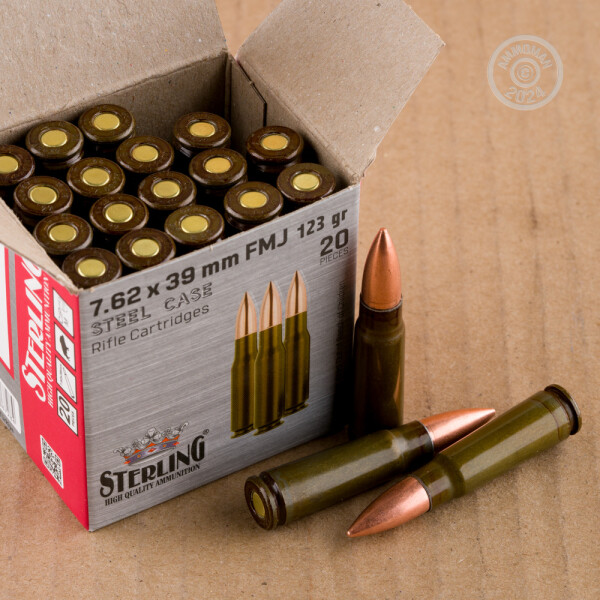 7.62x39 Ammo at AmmoMan.com - Sterling 123 Grain FMJ - 20 Rounds
