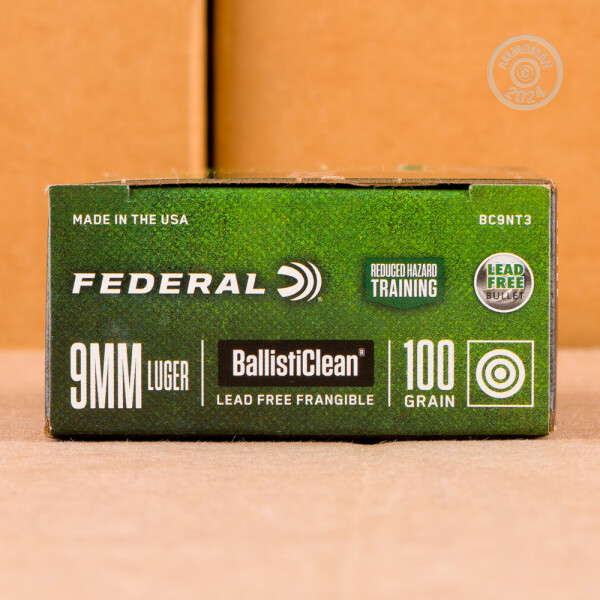 1000 Rounds of 9mm 100 Grain Federal LE BallistiClean RHT Frangible ...