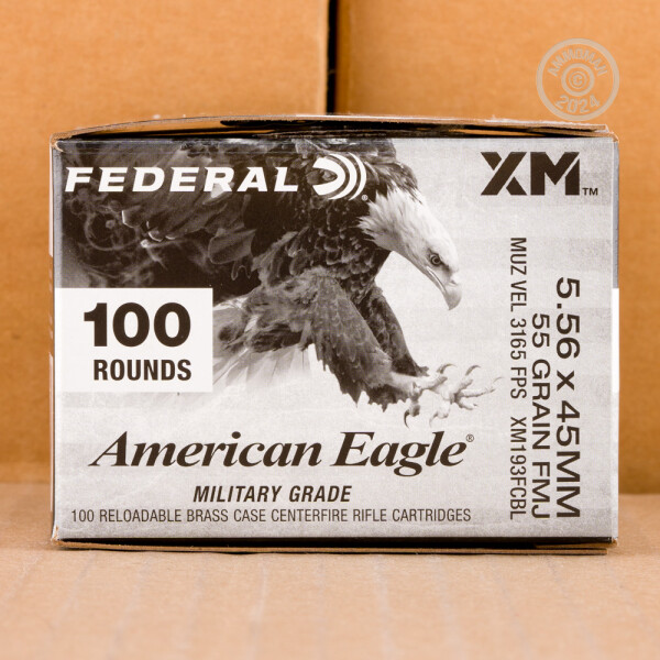 5.56x45 Ammo - 500 Rounds of 55 Grain FMJ XM193 Federal with Free ...