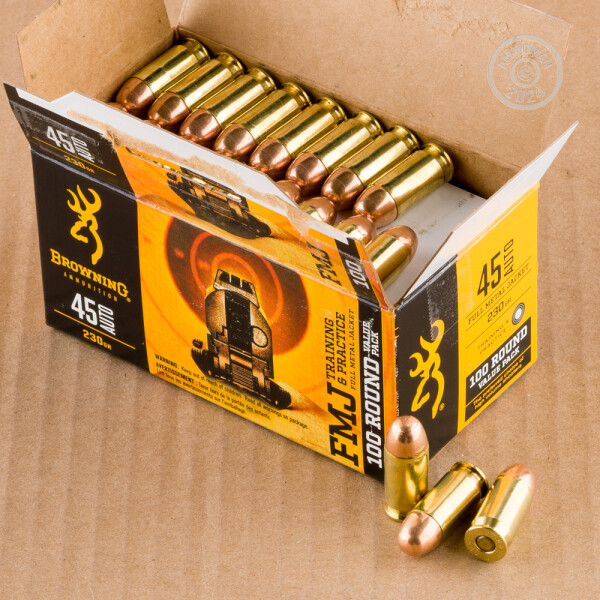 45 ACP Ammo at AmmoMan.com - Browning 230 Grain FMJ - 100 Rounds