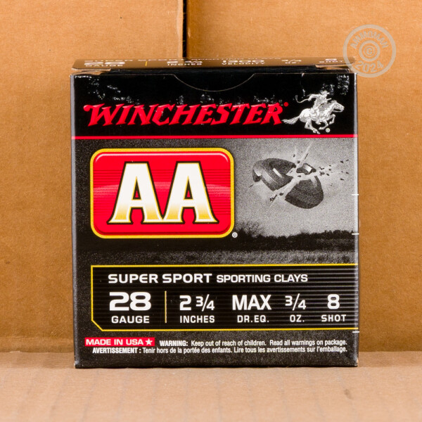 28 Gauge Ammo at AmmoMan.com - Winchester AA 2-3/4” 3/4 oz. #8 Shot ...