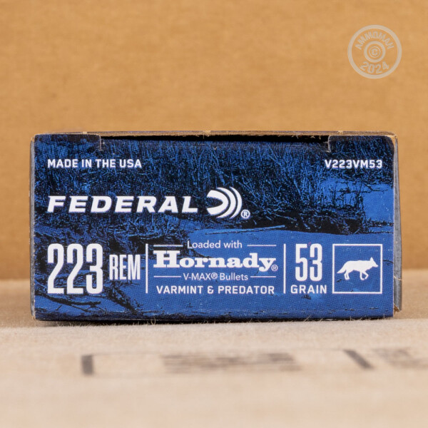 223 Rem Ammo at AmmoMan.com - Federal Varmint & Predator 53 Grain V-MAX ...
