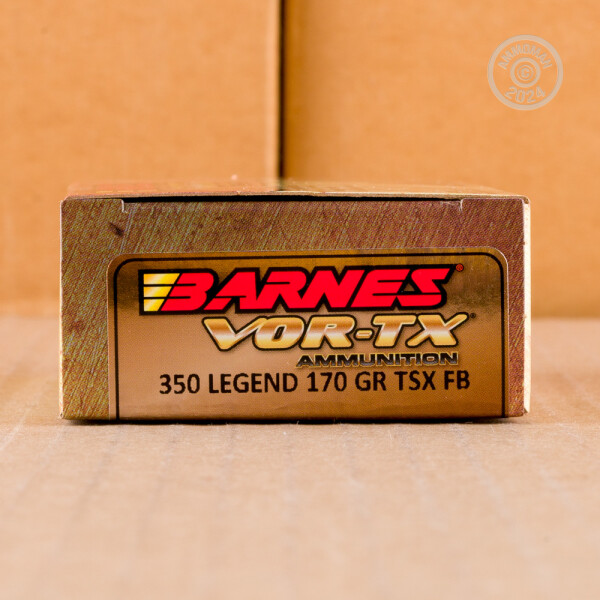 20 Rounds of 350 Legend 170 Grain Barnes VOR-TX TSX FB Ammo at AmmoMan.com