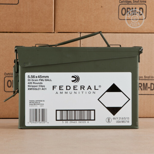 420 Rounds of 5.56 55 Grain Federal XM193LC1 LC1 FMJ Ammo at AmmoMan.com