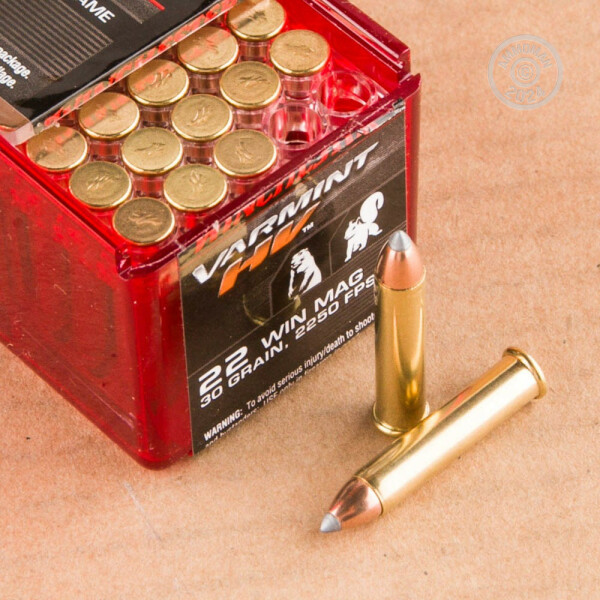 50 Rounds of 22 Magnum 30 Grain Winchester Varmint HV V-MAX Ammo at ...
