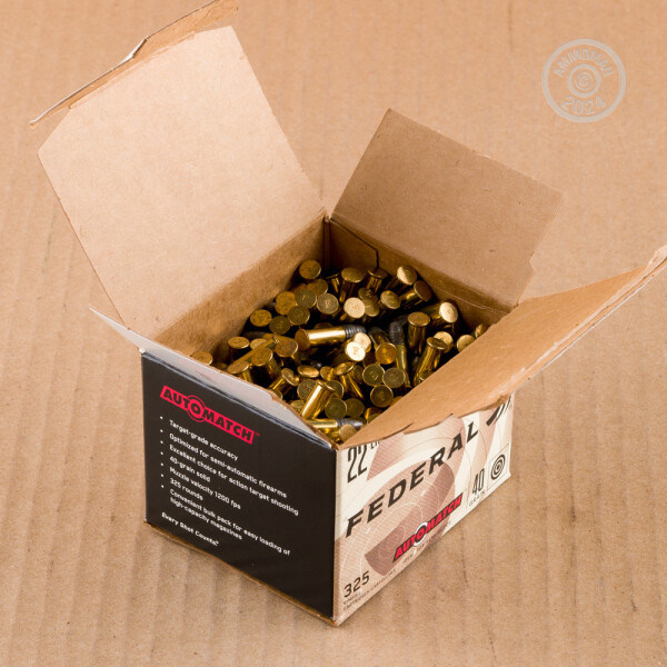 22LR Ammo - 325 Rounds of 40 Grain Lead Round Nose Federal AutoMatch ...
