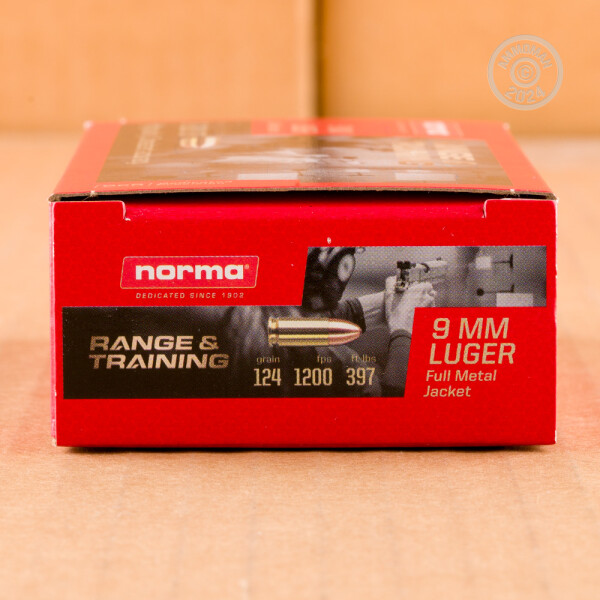 1000 Rounds of 9mm 124 Grain Norma FMJ Ammo at AmmoMan.com
