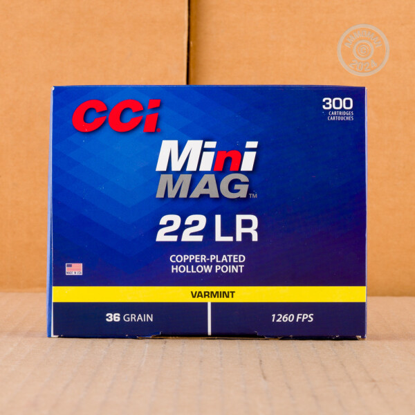 300 Rounds of 22 LR 36 Grain CCI Mini-Mag CPHP Ammo at AmmoMan.com