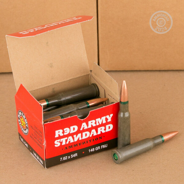 7.62x54R Ammo - 620 Rounds of 148 Grain FMJ Red Army Standard with Free ...
