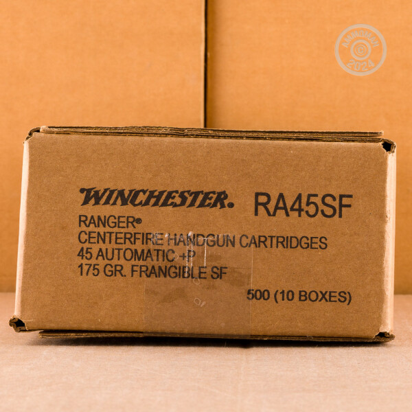 500 Rounds of 45 ACP +P 175 Grain Winchester Ranger Frangible Ammo at ...