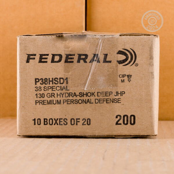 20 Rounds of 38 Special +P 130 Grain Federal Hydra-Shok Deep JHP Ammo ...