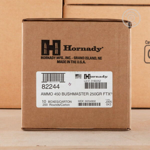 450 Bushmaster Ammo - 200 Rounds of 250 Grain FTX Hornady with Free ...